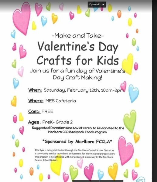 MHS/MMS FCCLA Valentines Day Crafts for Kids | Meet Me In Marlborough ...
